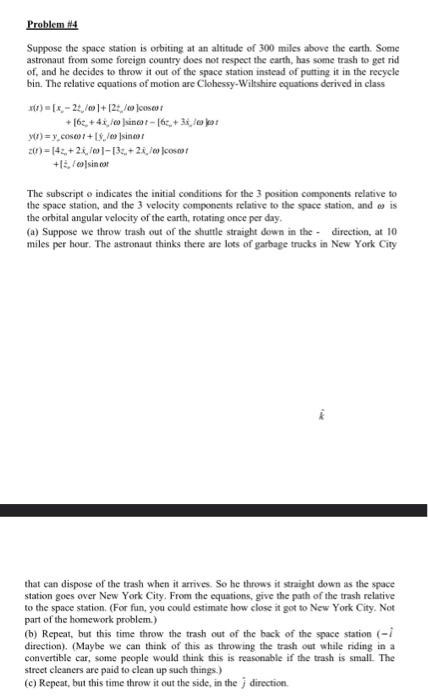 Solved Prohem the Suppose the space station is orbiting at | Chegg.com