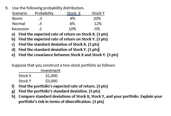 [Solved]: Use the following probability distribution. a) Fi