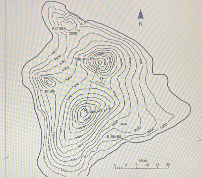 Solved Observe the contour map of Big Island, Hawaii. We | Chegg.com
