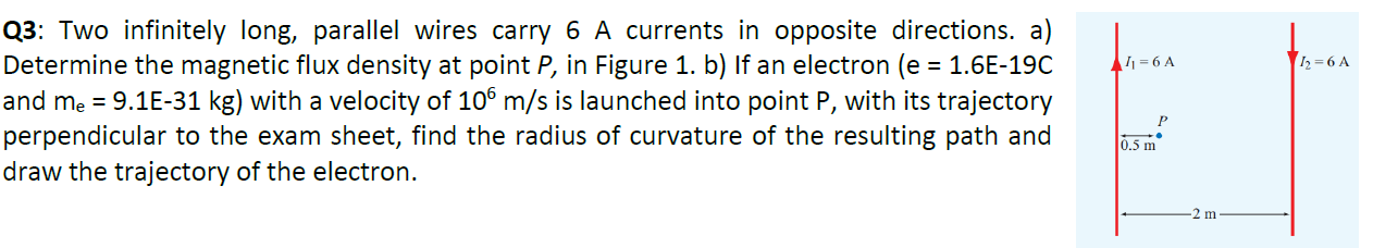Q3: Two infinitely long, parallel wires carry 6 ﻿A | Chegg.com