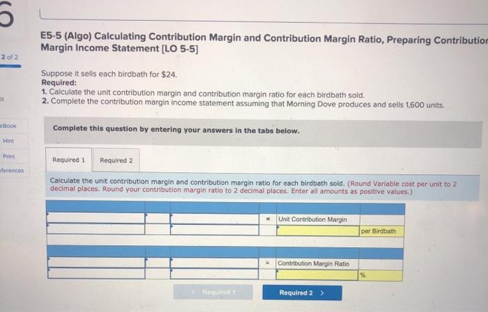 Solved 1) calculate the unit contribution margin and | Chegg.com