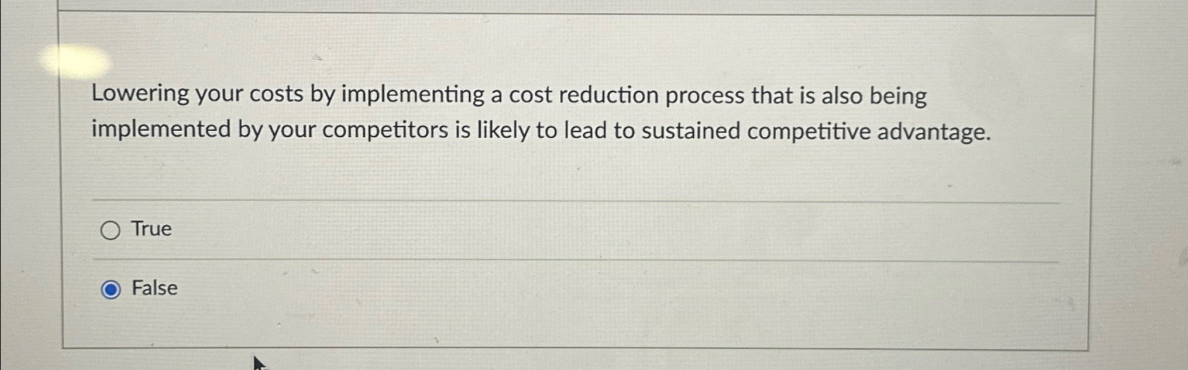 Solved Lowering your costs by implementing a cost reduction | Chegg.com
