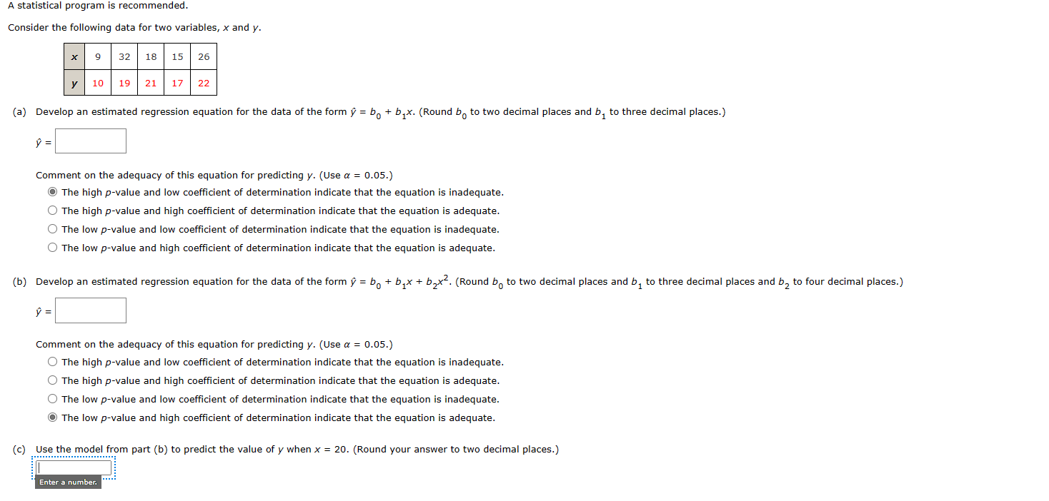Solved A statistical program is recommended.Consider the | Chegg.com