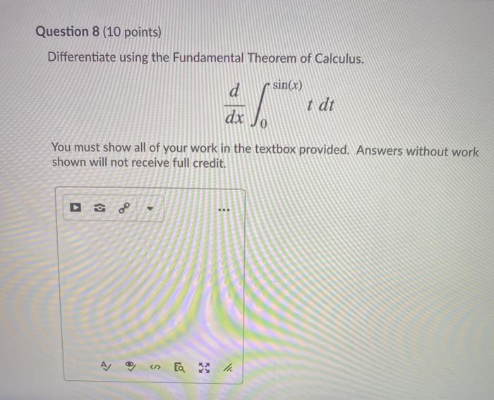 Solved Question 8 (10 points) Differentiate using the | Chegg.com