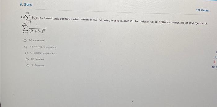 Solved Let ∑∞=1∞bn be aa convergent positive series. Which | Chegg.com
