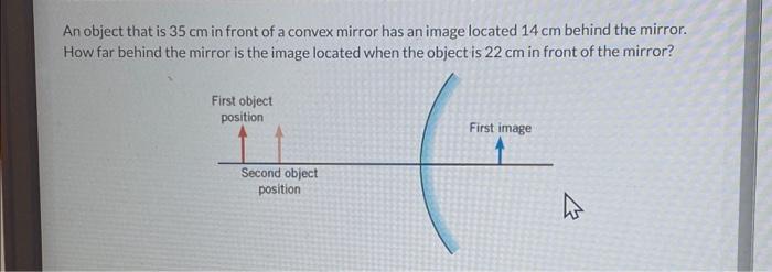 Solved An object that is 35 cm in front of a convex mirror | Chegg.com