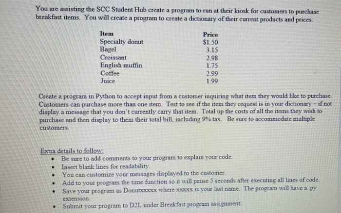 Solved You are assisting the SCC Student Hub create a | Chegg.com