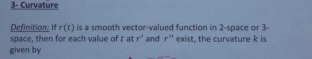 Solved Definition: If r(t) is a smooth vector-valued | Chegg.com
