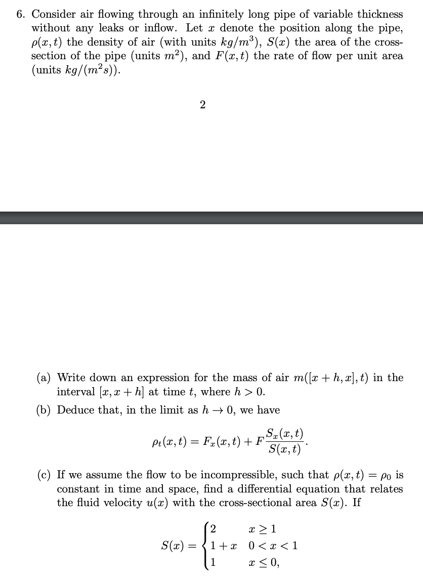 Solved Consider air flowing through an infinitely long pipe | Chegg.com