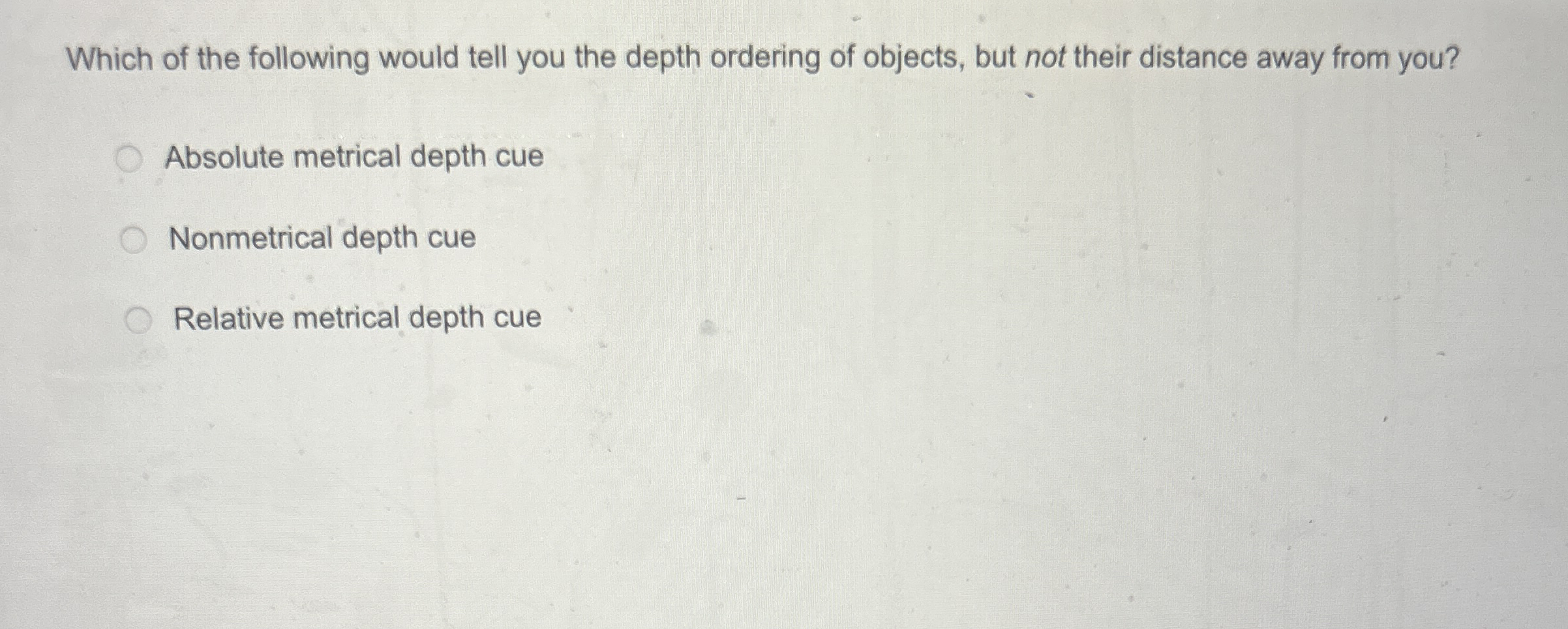 Solved Which of the following would tell you the depth | Chegg.com