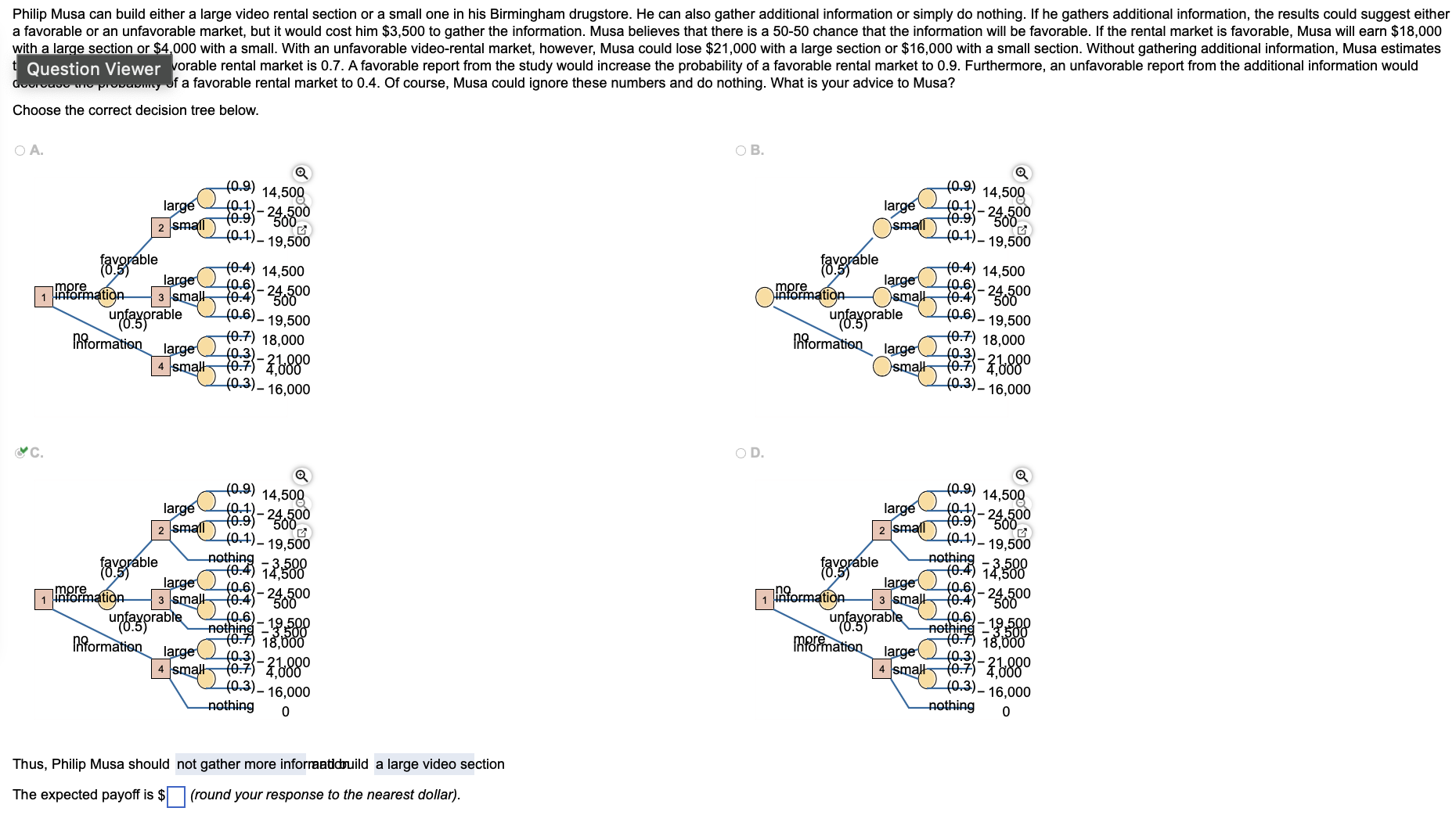 Solved Choose the correct decision tree | Chegg.com