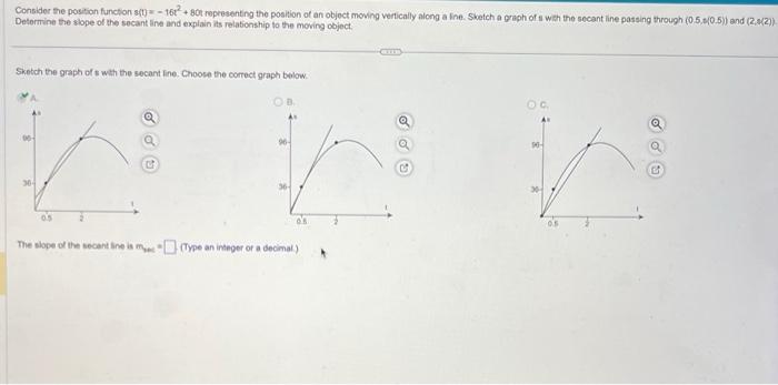 Solved Consider The Position Function S 1 −16t2 80t