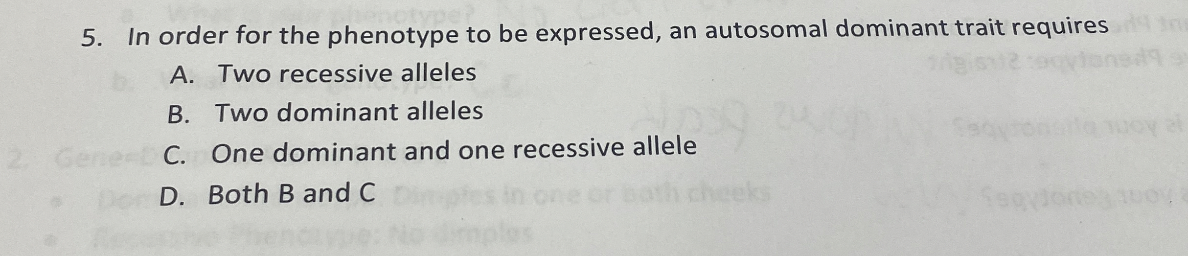 Solved In order for the phenotype to be expressed, an | Chegg.com