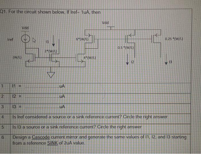 Solved 21. For the circuit shown below, If Iref = \\( 1 | Chegg.com