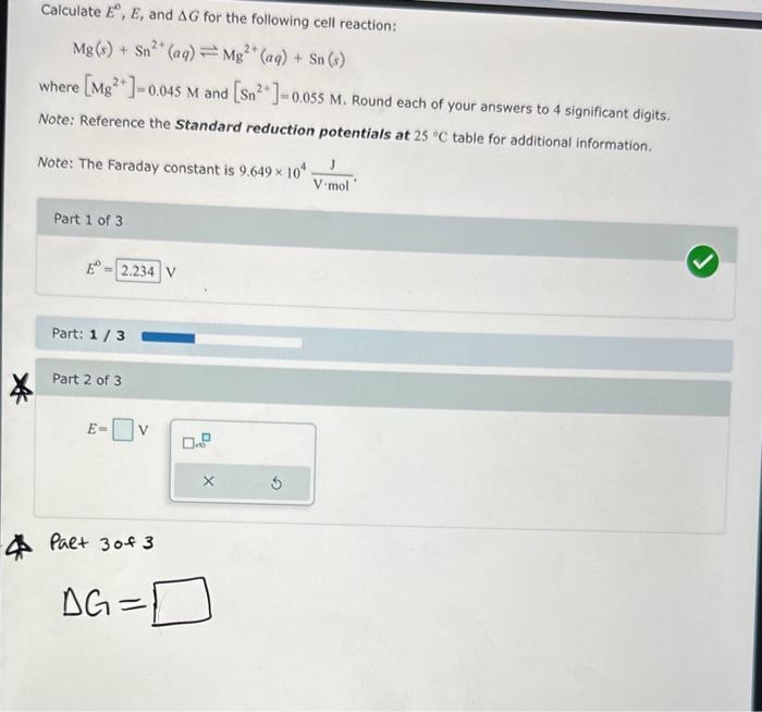 Solved Calculate E∘,E, and ΔG for the following cell | Chegg.com