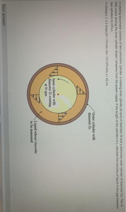 Solved A rotating viscometer consists of two concentric | Chegg.com