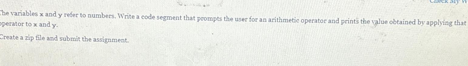 Solved The variables x ﻿and y ﻿refer to numbers. Write a | Chegg.com