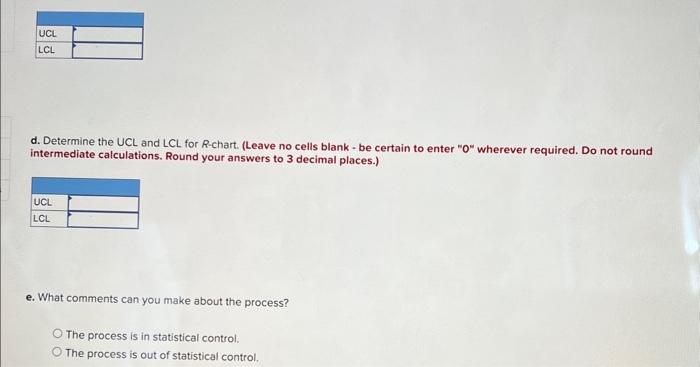 for Xˉ-and R-Charts Factors for R-Chart Lower control | Chegg.com