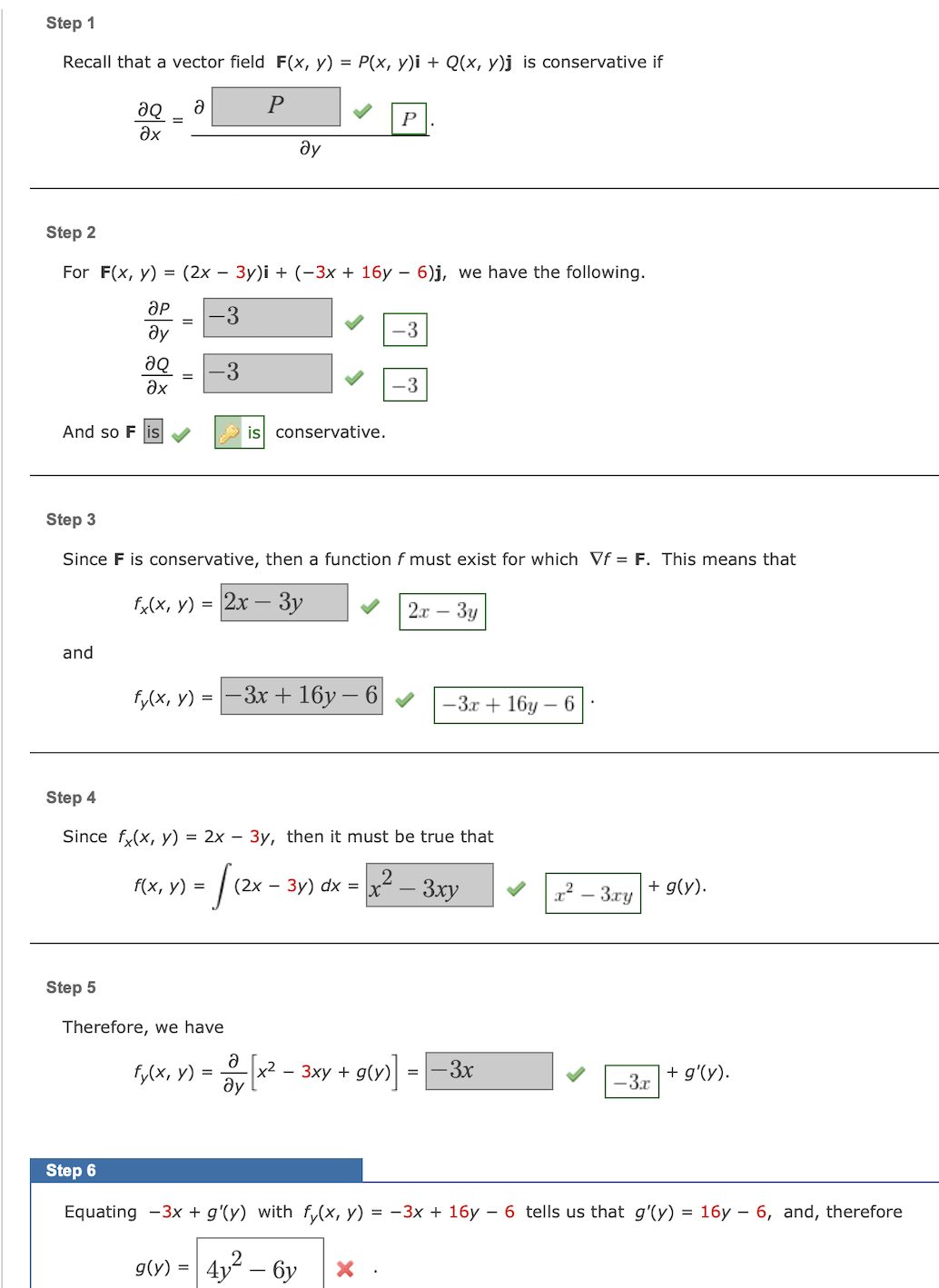 Solved STEP 6 ﻿PLEASE !!Step 1Recall that a vector field | Chegg.com