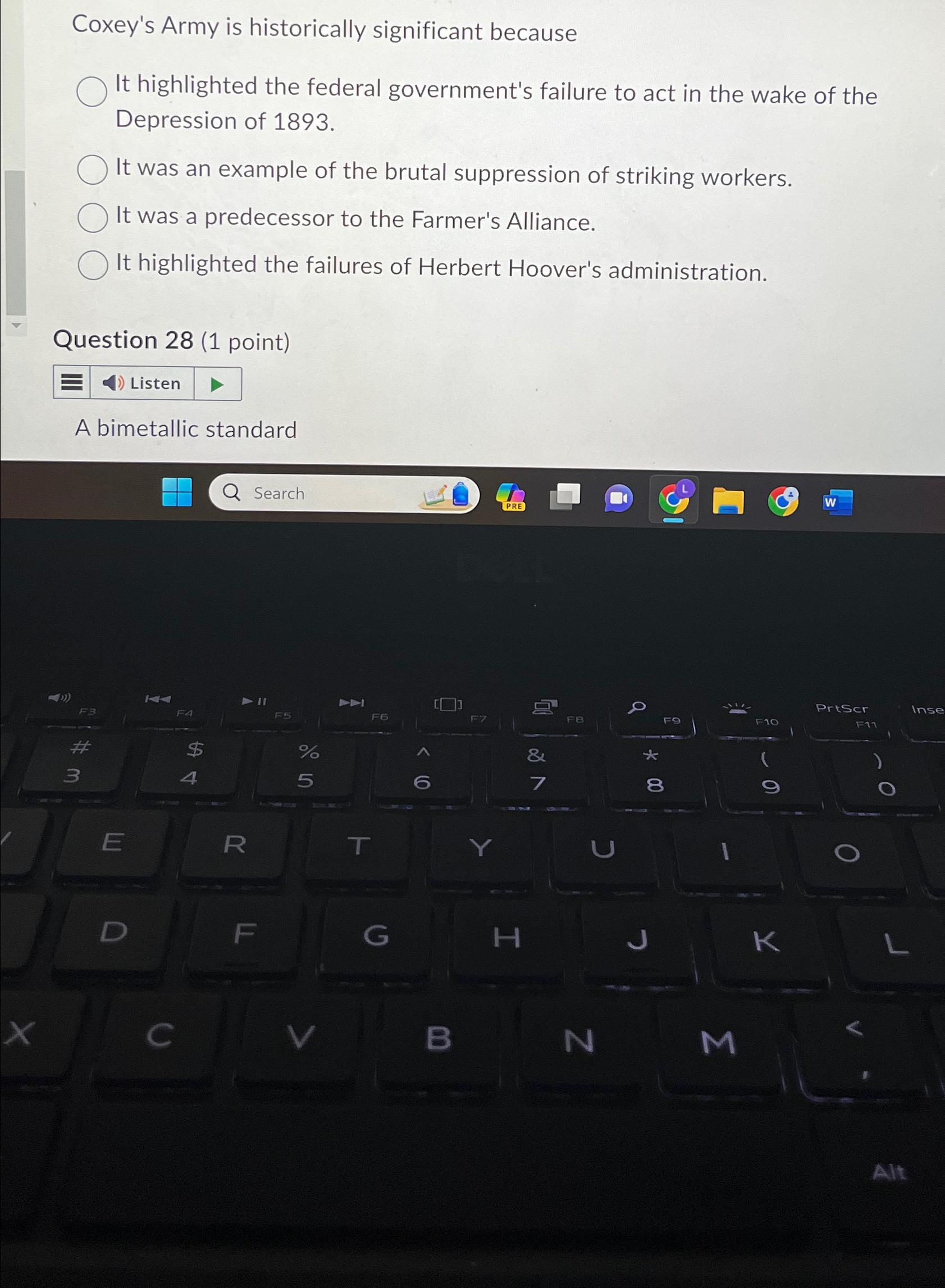 Solved Coxey's Army is historically significant becauseIt | Chegg.com