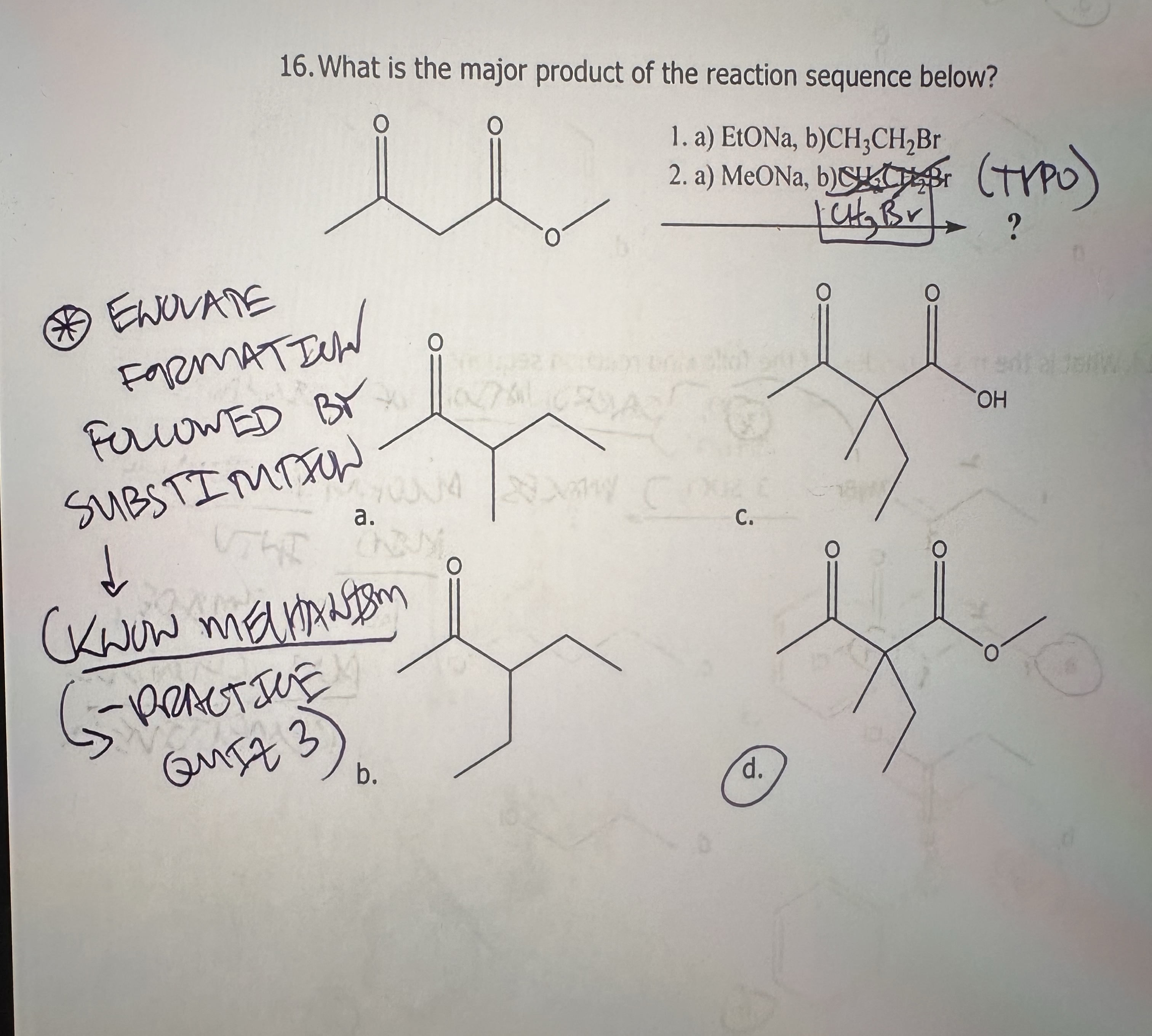 Solved What is the major product of the reaction sequence | Chegg.com