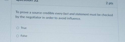 Solved To prove a source credible every fact and statement | Chegg.com