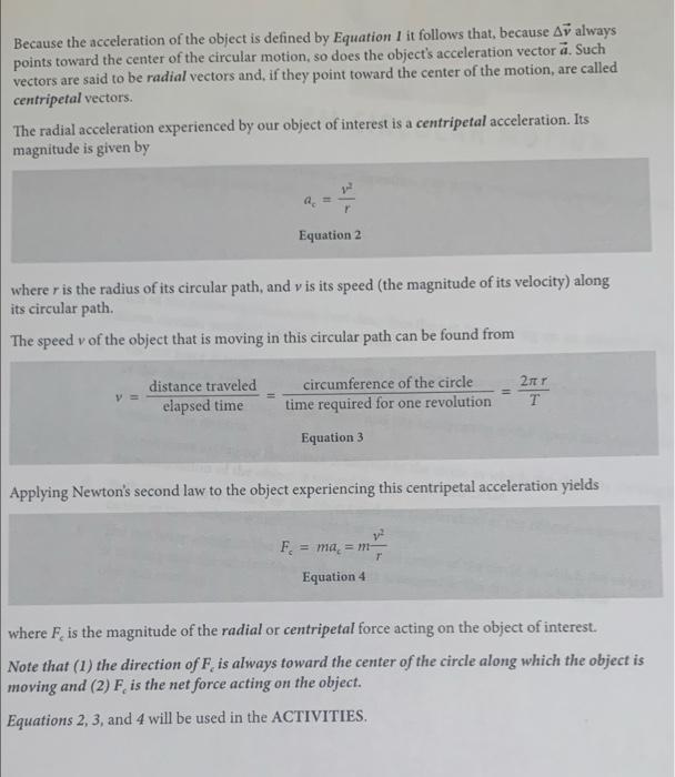 Solved PRE-LAB UNIFORM CIRCULAR MOTION 1. Verify the | Chegg.com