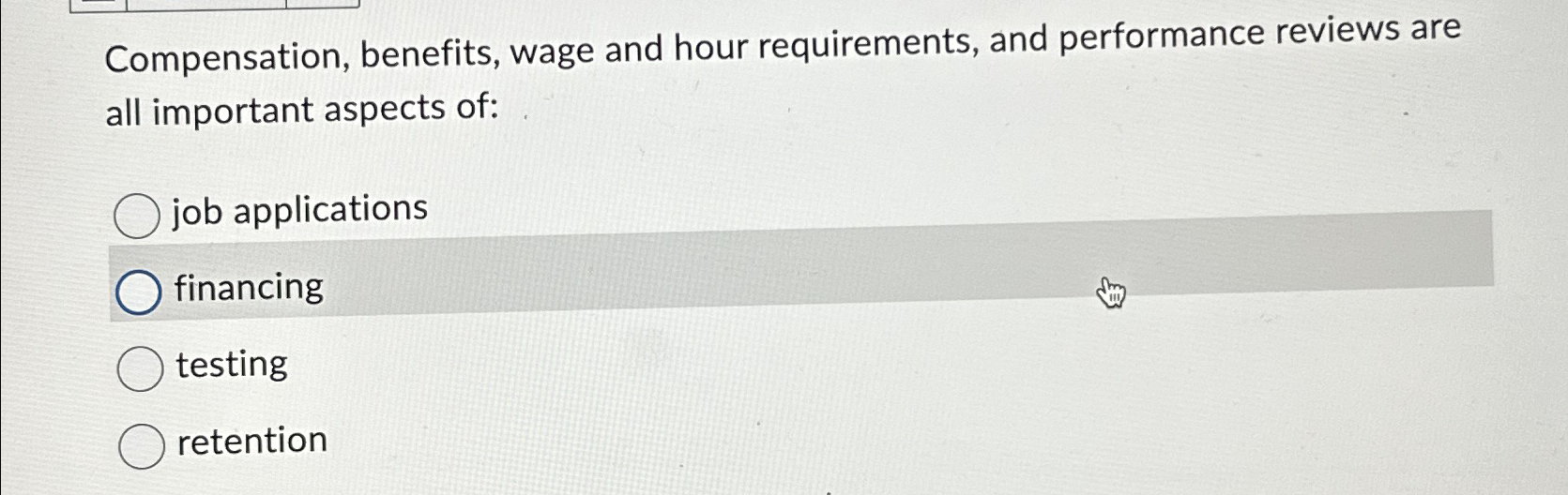 Solved Compensation, benefits, wage and hour requirements, | Chegg.com