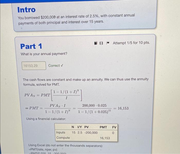 Solved Intro You borrowed $200,000 at an interest rate of | Chegg.com
