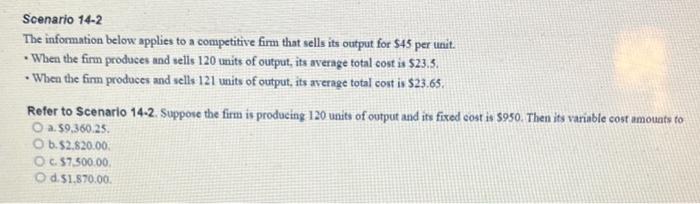 Solved . Scenario 14-2 The information below applies to a | Chegg.com Solved . Scenario 14-2 The information below applies to a | Chegg.com