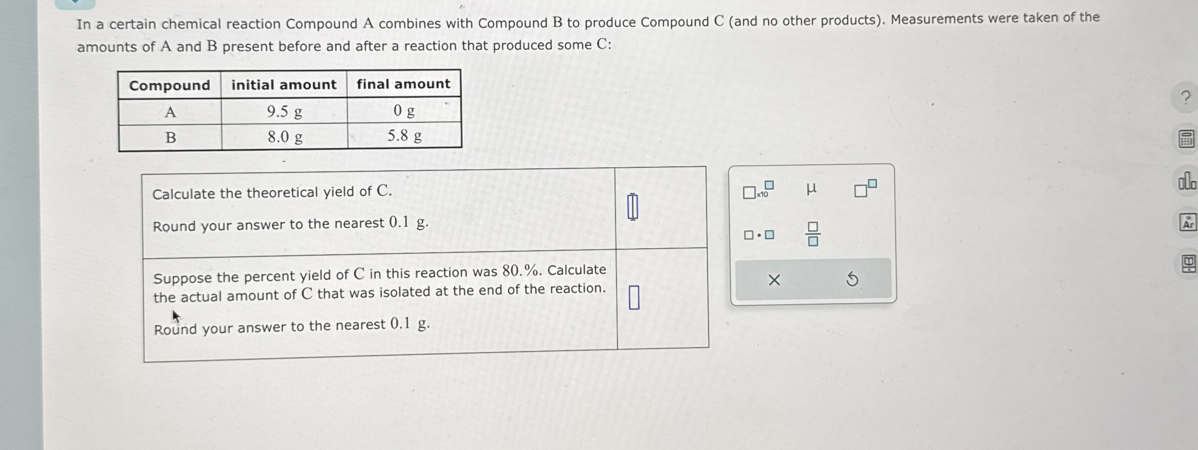 Solved In a certain chemical reaction Compound A combines | Chegg.com