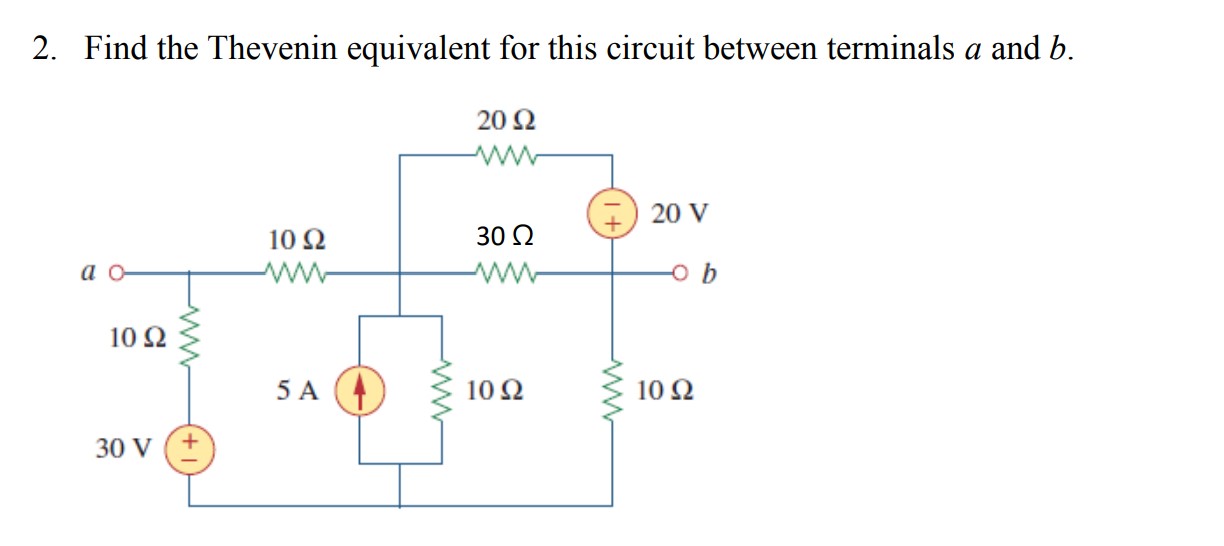 Find the Thevenin equivalent for this circuit between | Chegg.com