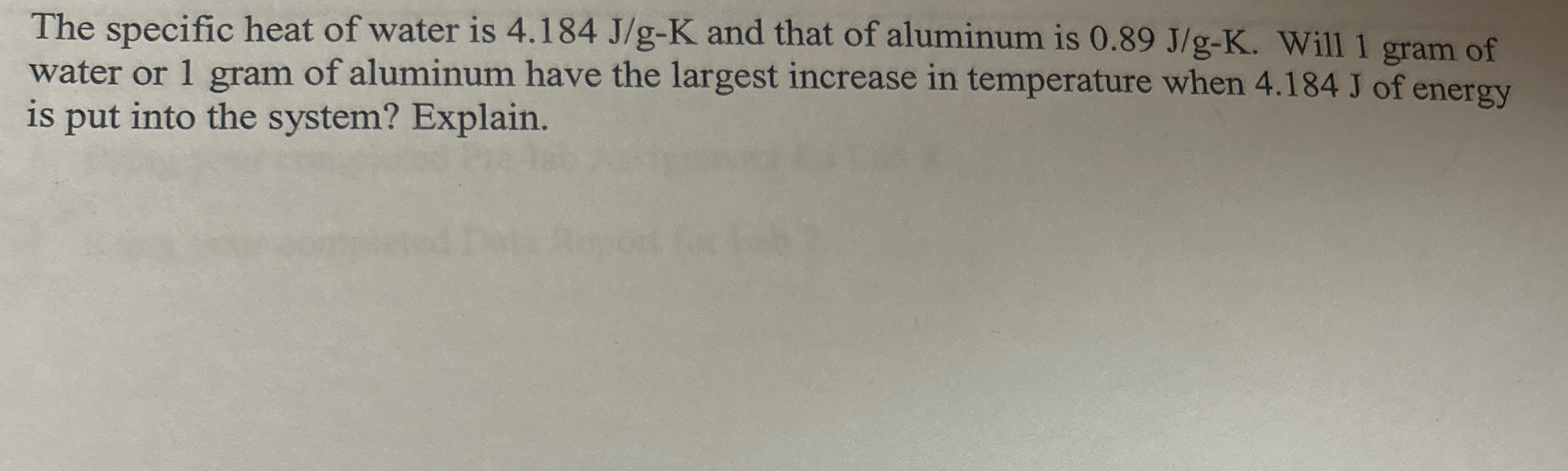 High Quality SOLUTION The specific heat of water is 4.184Jg-K ﻿and that of | Chegg.com