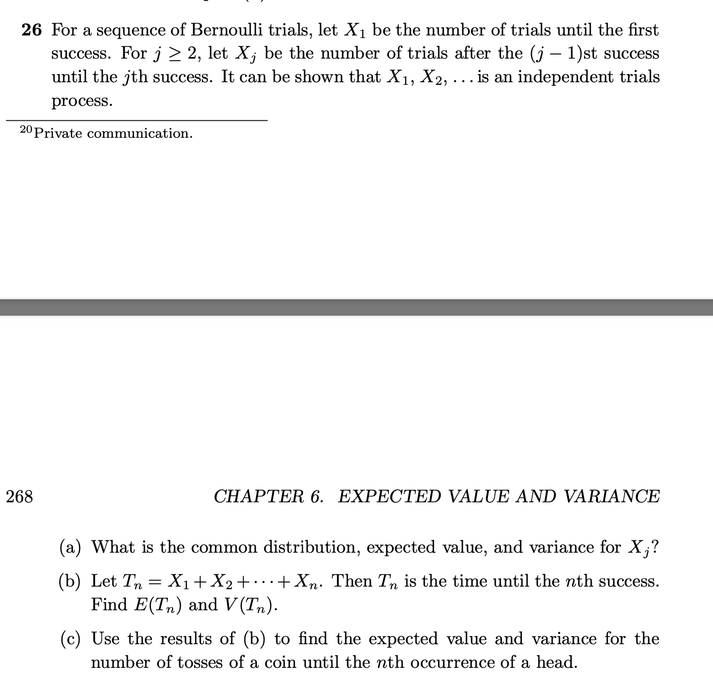 Solved 26 ﻿For a sequence of Bernoulli trials, let x1 ﻿be | Chegg.com