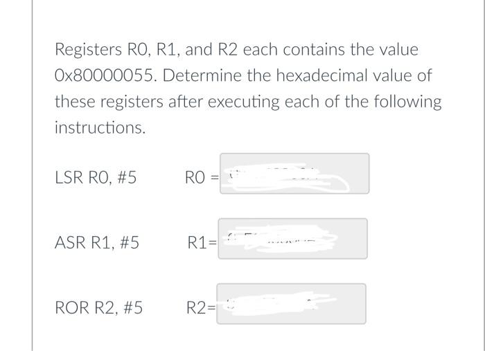 Solved Registers RO, R1, and R2 each contains the value | Chegg.com