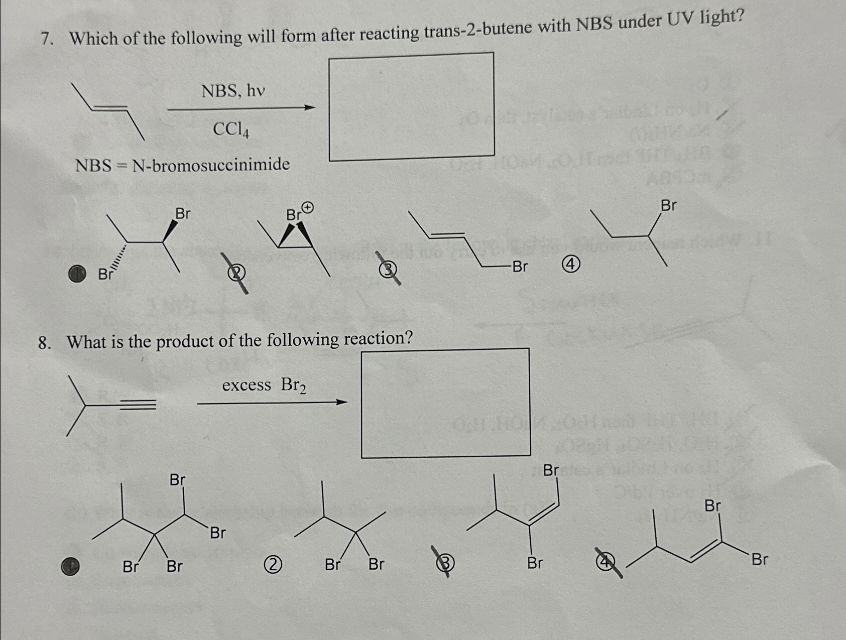 Solved Which of the following will form after reacting | Chegg.com