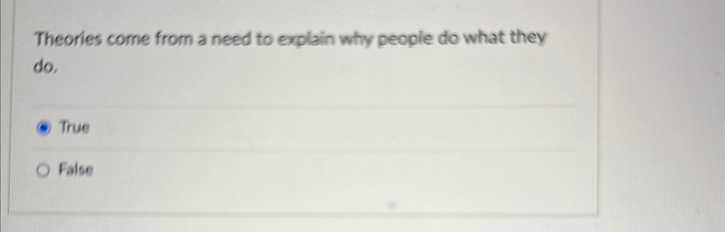 Solved Theories come from a need to explain why people do | Chegg.com