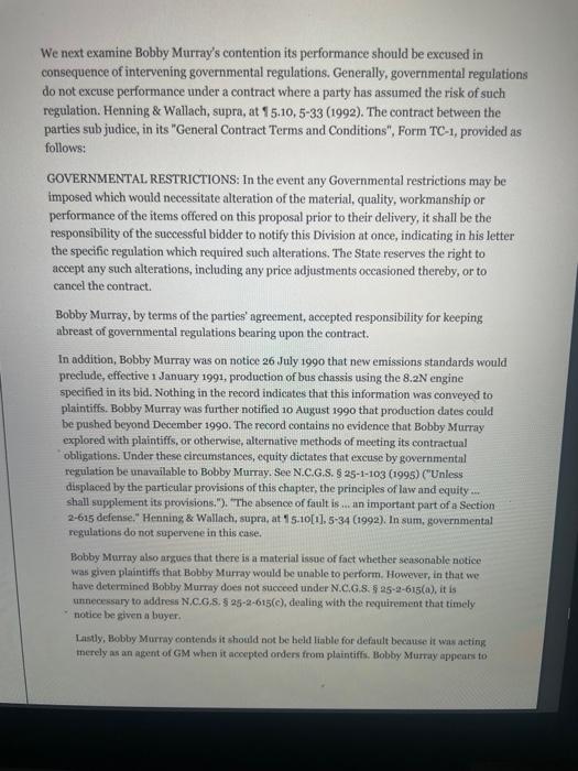 Commercial Impracticability covers those sets of | Chegg.com