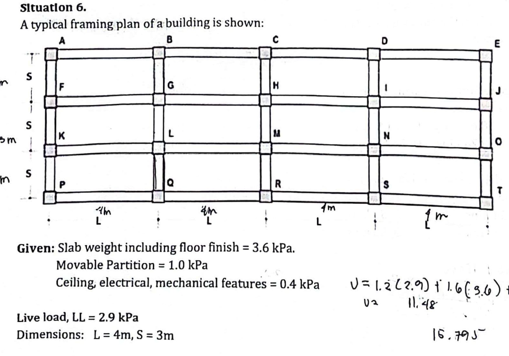 Solved Slab thickness, t = 100 ﻿mmAll beams b x h = 300 ﻿mm | Chegg.com