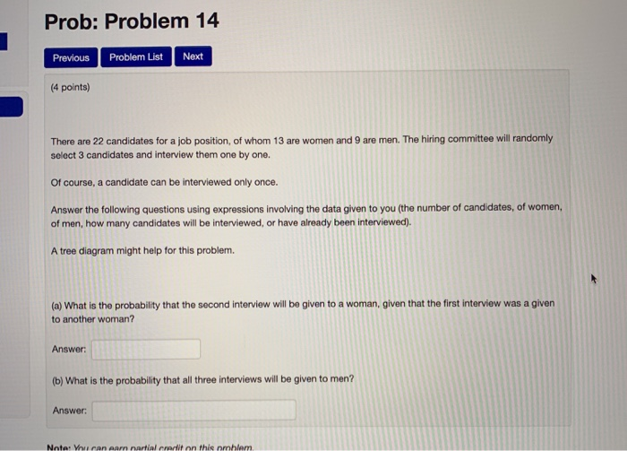 Solved Prob: Problem 14 Previous Problem List Next (4 | Chegg.com