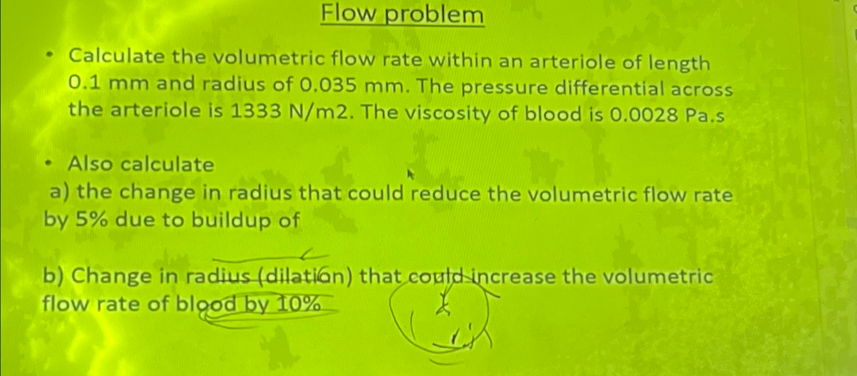 Solved Flow problemCalculate the volumetric flow rate within | Chegg.com