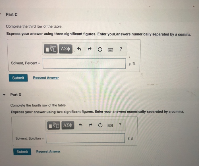 Solved Complete the table: Mass Solute Mass Solvent Mass | Chegg.com