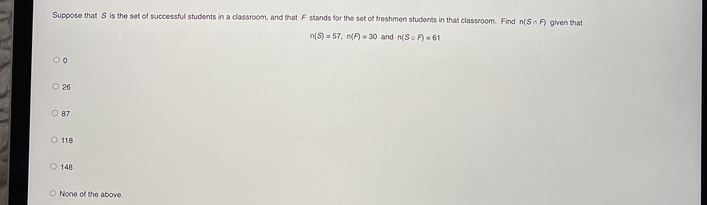 Solved Suppose that S ﻿is the set of successful students in | Chegg.com