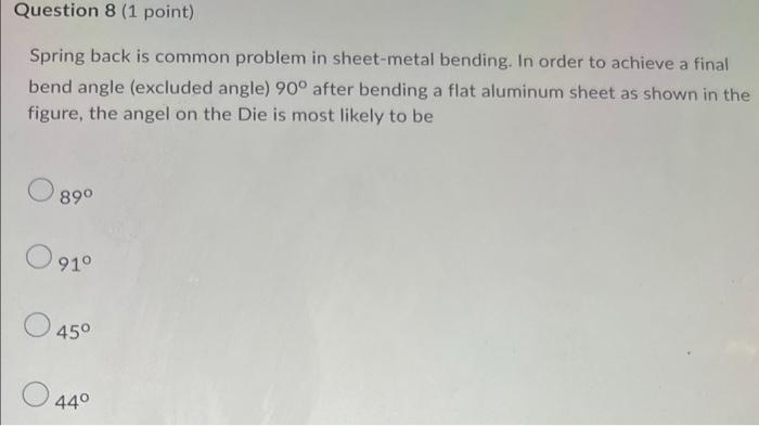 Solved Question 6 (1 point) The cause of earing during deep | Chegg.com