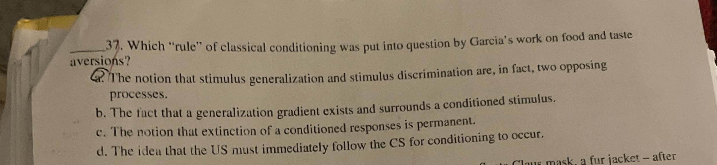 Solved q, 37. ﻿Which "rule" of classical conditioning was | Chegg.com