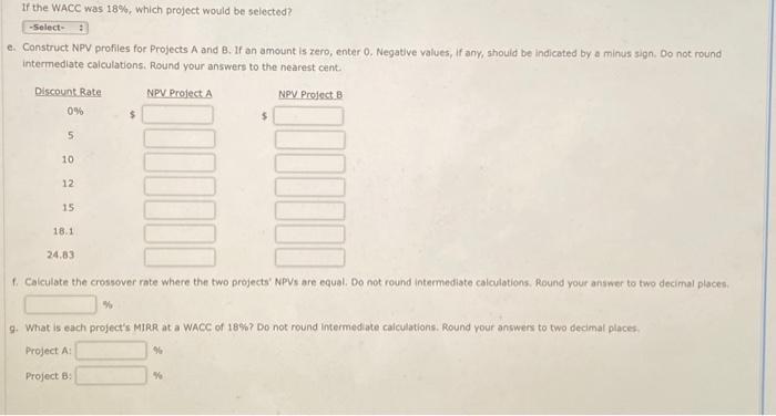Solved a. writ is each project's NPV? Negative values, if | Chegg.com