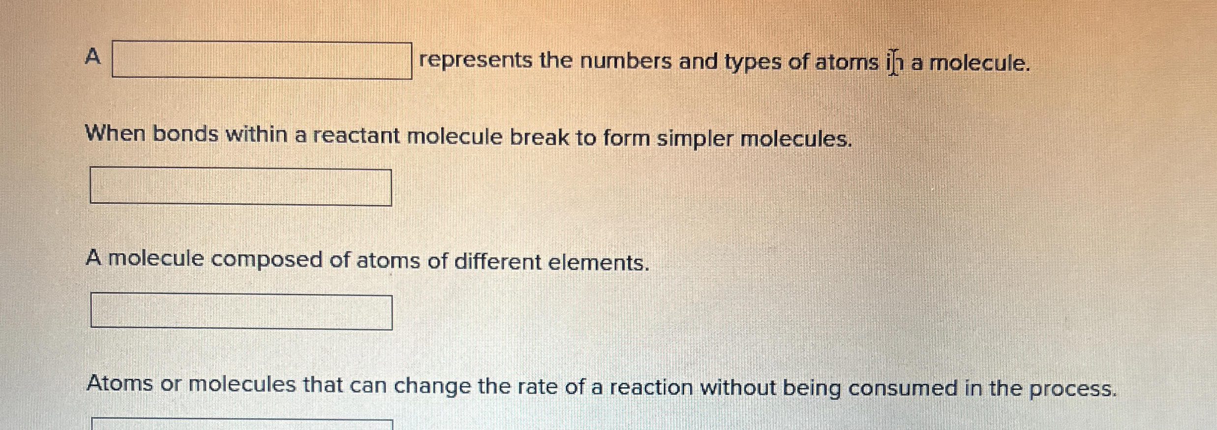 Solved Arepresents the numbers and types of atoms in a | Chegg.com