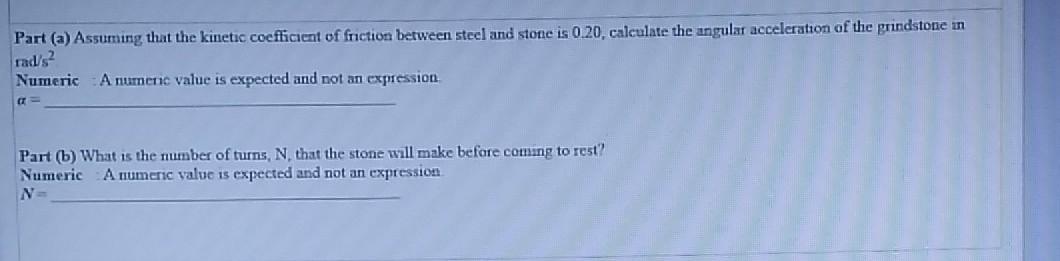 Solved Problem 11: You have a horizontal grindstone (a disk) | Chegg.com