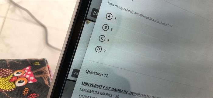 Solved How many orbitals are allowed in a subshell BA A 1 B3 | Chegg.com