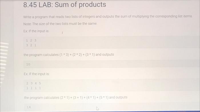 Solved Write a program that reads two lists of integers and | Chegg.com